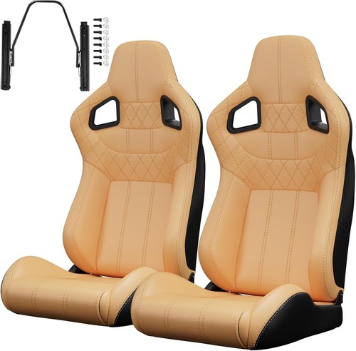 1 Pair of Adjustable Universal Racing Seats w/ Sliders, Bucket Seats | eBay