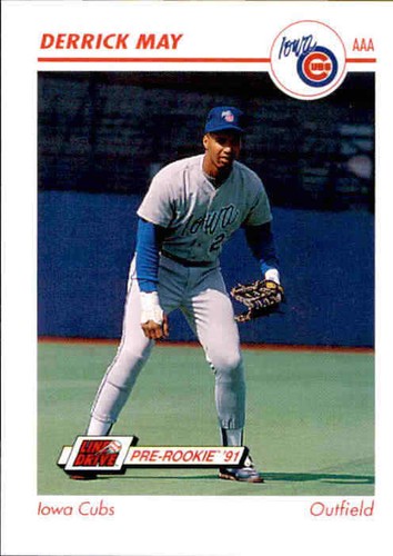 1991 Line Drive AAA #209 Derrick May Newark Delaware DE Baseball Card ...