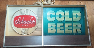 Vintage 1963 Schaefer Cold Beer Lighted Sign 18.5x11" | eBay