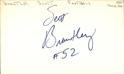 Scott Brantley Signed Index Card 3x5 Autographed Tampa Bay Bucs 64018 ...