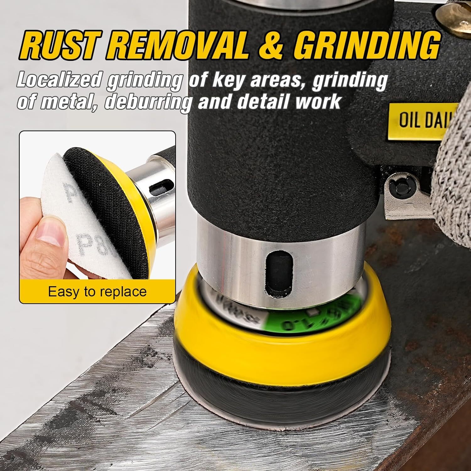 Mini Air Sander 1/2/3 Inch Small Orbital Sander for Auto Body Work, Mi ...