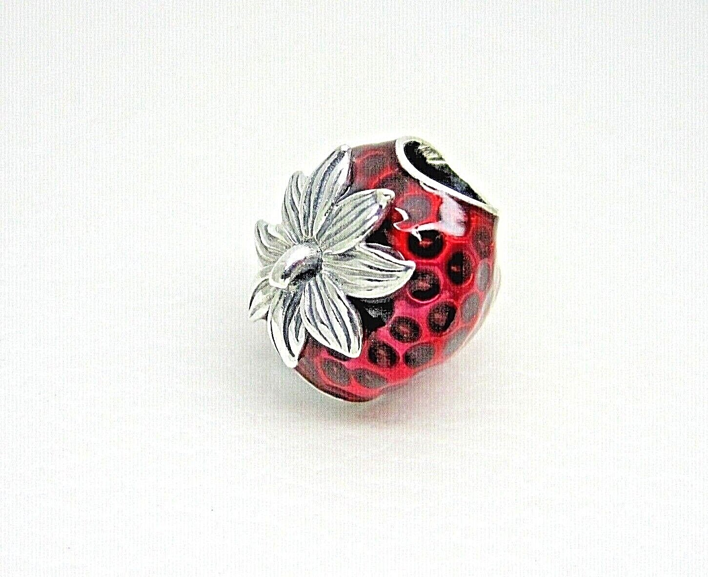 Authentic Pandora #791681C01 Seeded Strawberry Fruit Charm for sale ...
