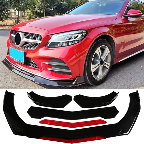 For Mercedes C300 C250 C43 AMG Gloss Front Bumper Lip Splitter Spoiler ...