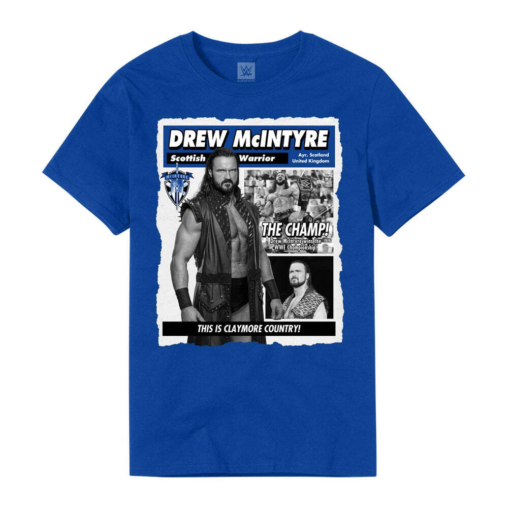 WWE DREW MCINTYRE HEADLINER GRAPHIC OFFICIAL T-SHIRT ALL SIZES NEW ...