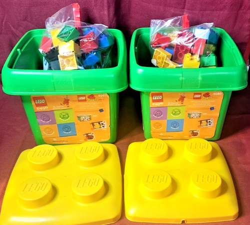 Two Lego Duplo Small Brick Preschool Bucket Sets #4080 - 2002 ...