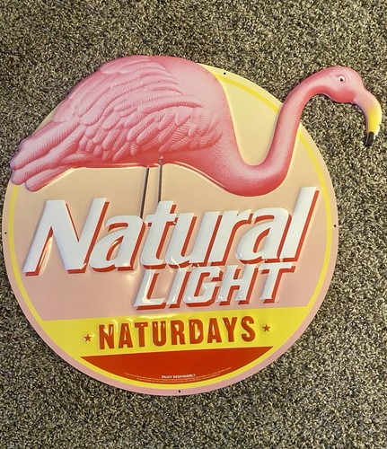Natural Light Naturdays Beer Bar Sign Mancave Decor Natty Flamingo ...