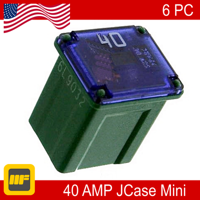 6 Pack JCASE MINI 40A Square Fuse Cartridge Low Profile Car Automotive ...