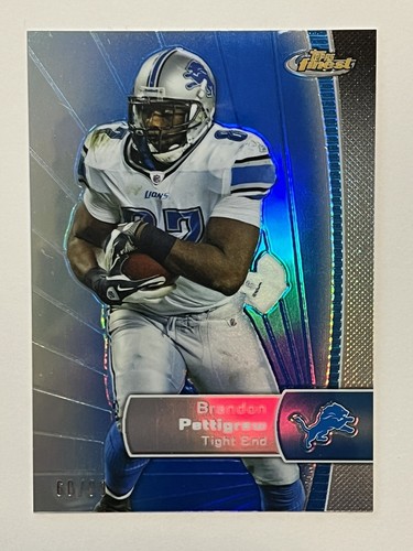 2012 Finest Blue Refractors Detroit Lions Football Card #56 Brandon ...