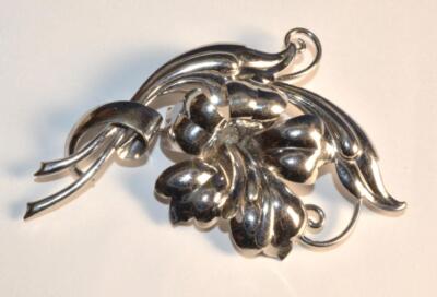 Vtg Signed CARL ART CA Arrow 1/20 12 KT GF Silver tone FLOWER Pin ...