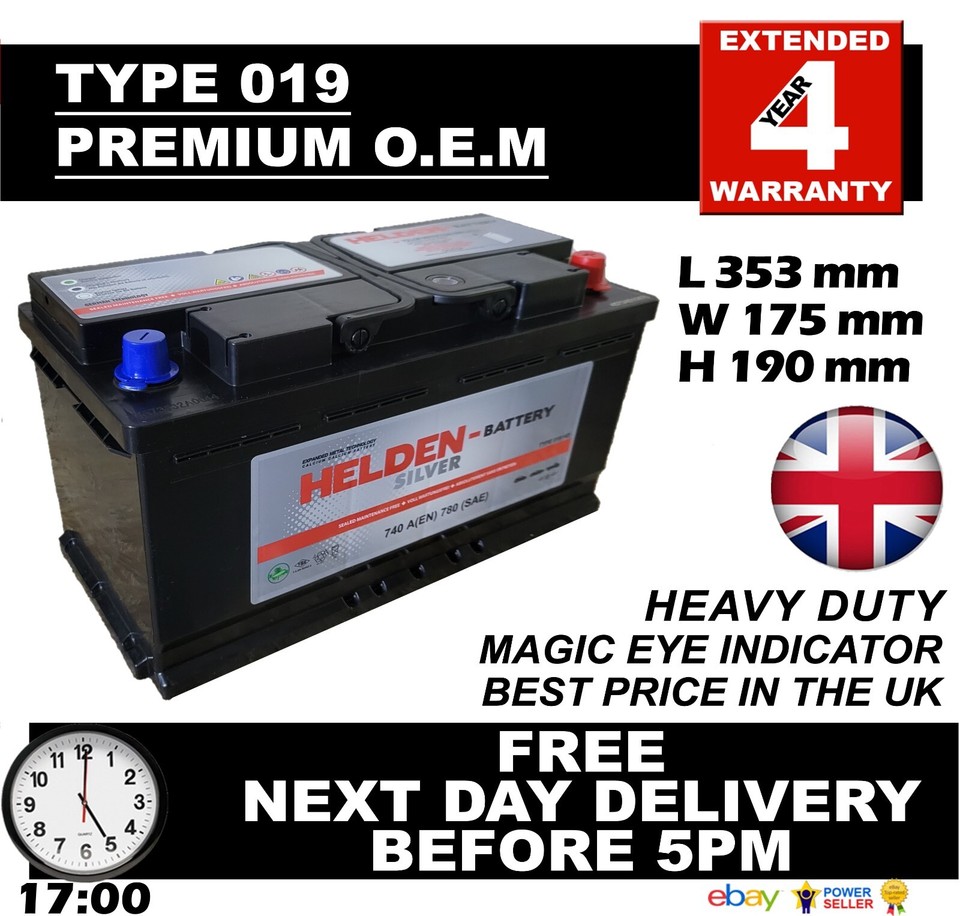 DIESEL CAR BATTERY 019 100AH/C100 12V HDUTY SEALED AUDI BMW MERCEDES ...