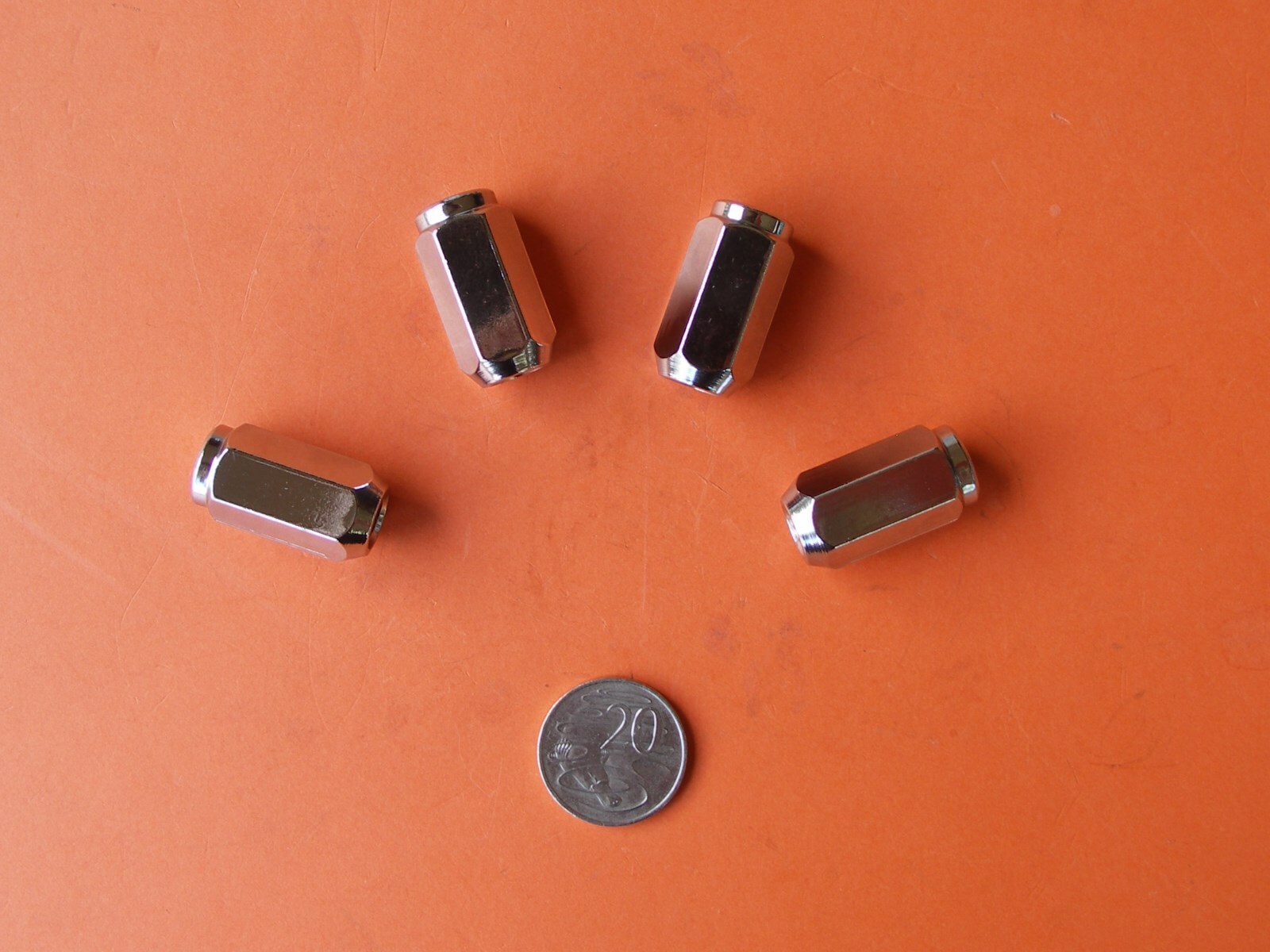 NEW CHROME MAG WHEEL NUTS Pack of 4 SUIT MOST MORRIS 1000 MOKE MINI ...