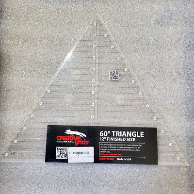 Creative Grids 60 degree Triangle 12-1/2in Quilt Ruler CGRT12560 - NEW ...
