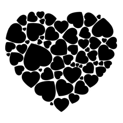 Herzen Liebe LoveStory Herzchen zusammengesetzt Aufkleberfolie Sticker ...