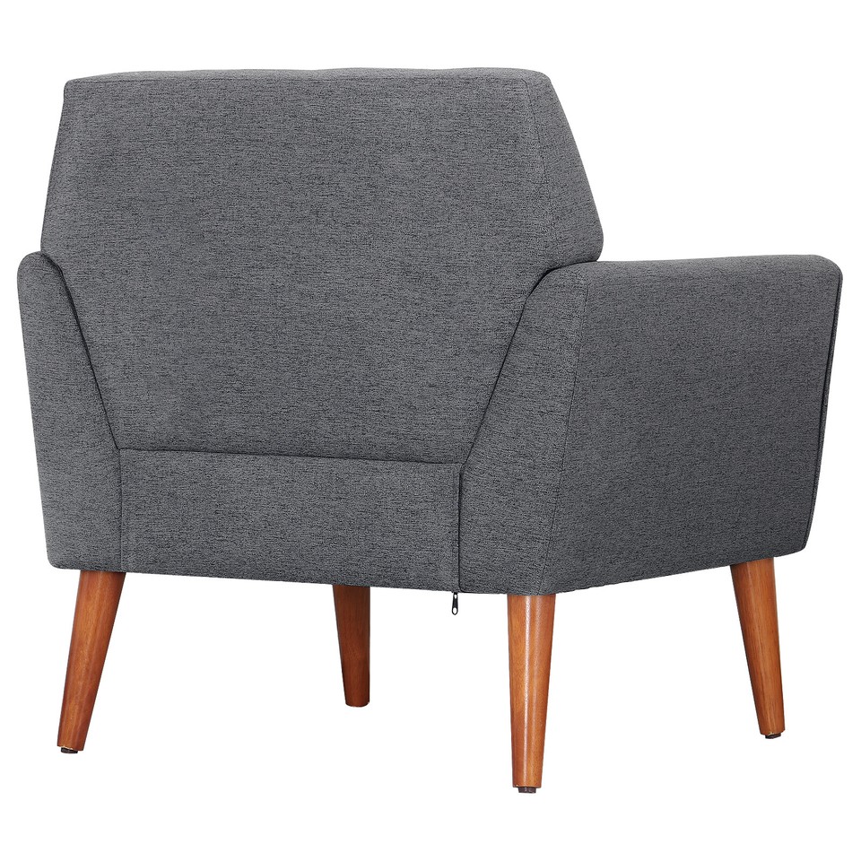 Accent Linen Fabric Armchair Upholstered Cozy Single Sofa Club Chair ...