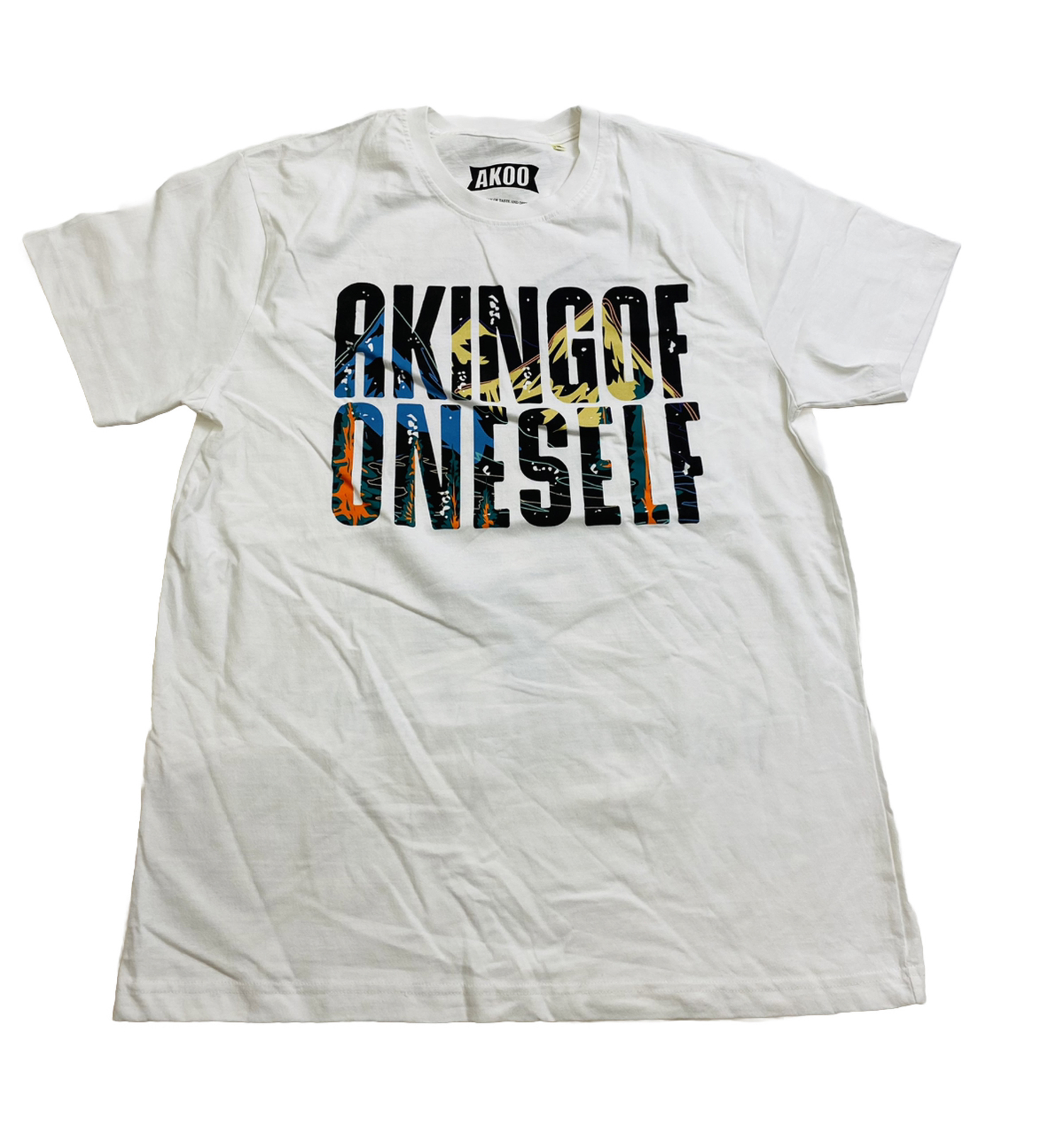 Men’s 100% Authentic AKOO T-shirt Size Large Logo White A King Of ...