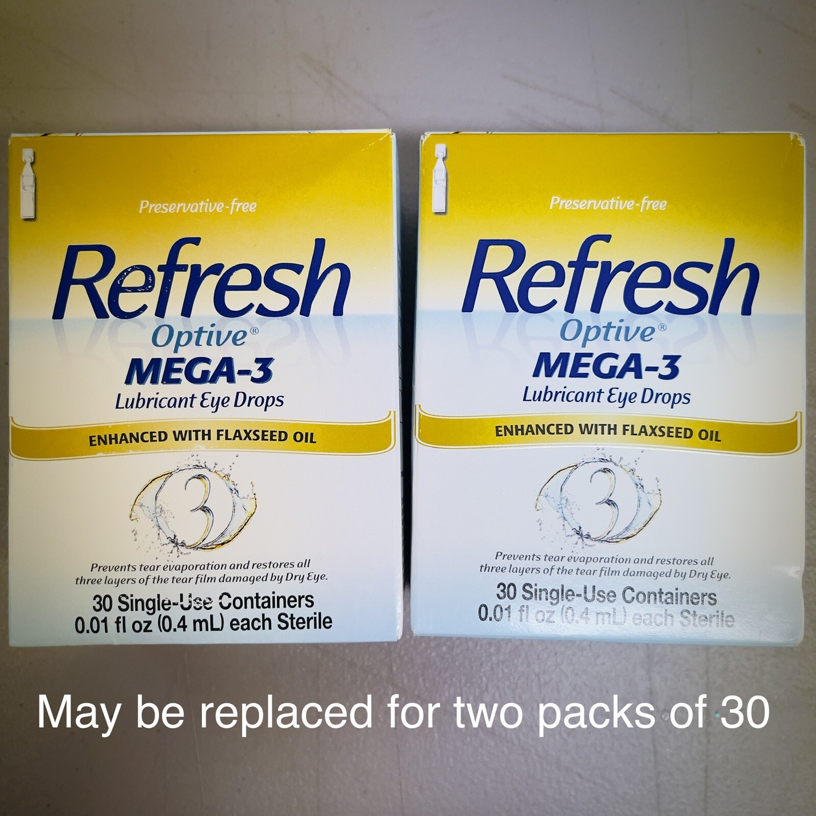 Refresh Optive Mega-3 Lubricant Eye Drops Preservative 60 Vials Exp 5/ ...