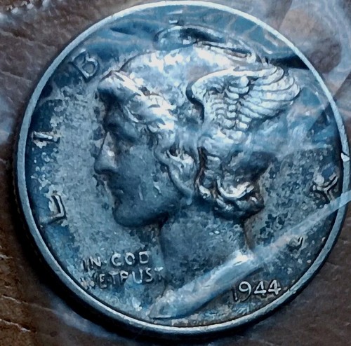 1944 W MERCURY DIME WITH Weinmans~In (C)od We Trust~Silver Error FULL ...