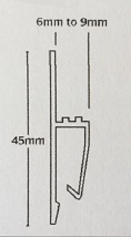 White Rigid Tile Capping/Vinyl Flooring To Wall Tile/Wet room/ 2m ...