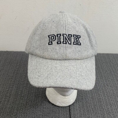 Pink Victoria's Secret Baseball Hat Womens OS Gray Wool Blend Strapback ...