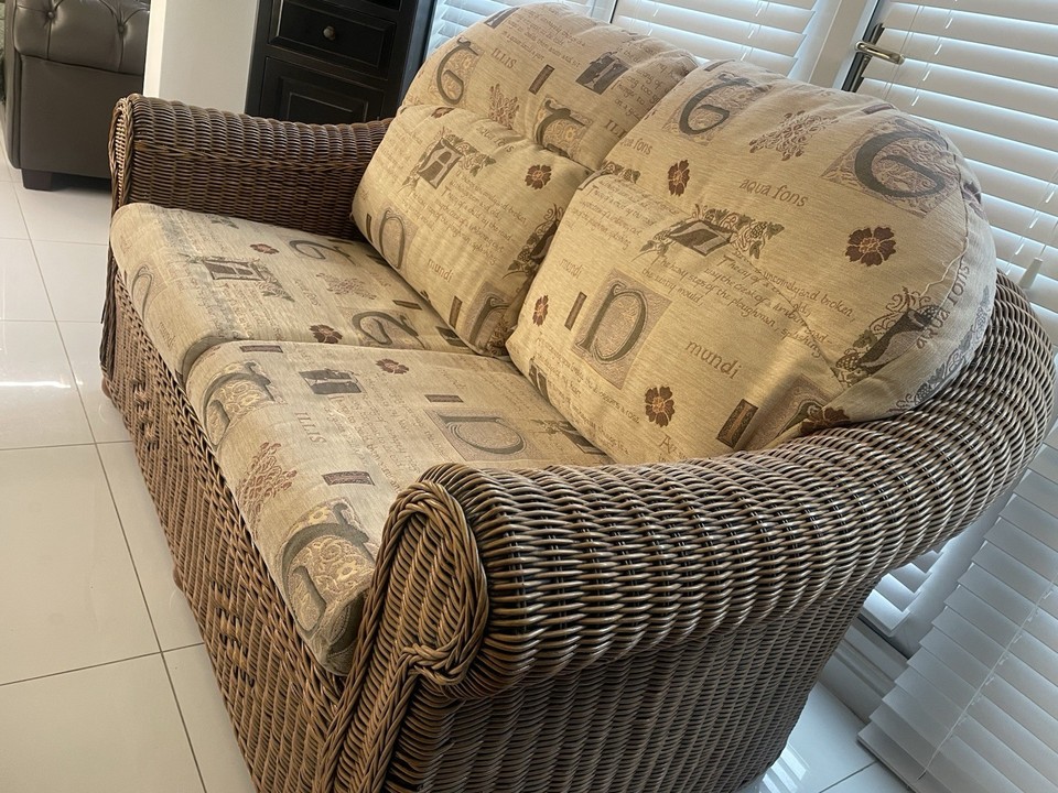 HADDON HOUSE CONSERVATORY CANE RATTAN FURNITURE: 2 SEATER SOFA | eBay UK