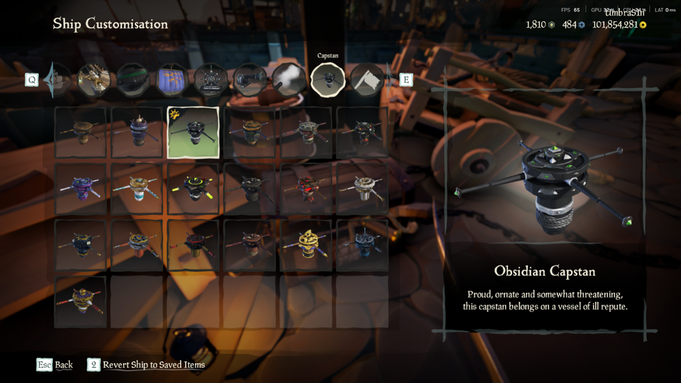 SOT Ferryman Set,Black Dog,Serpent's lie sails,21 Obsidian + capstan ...