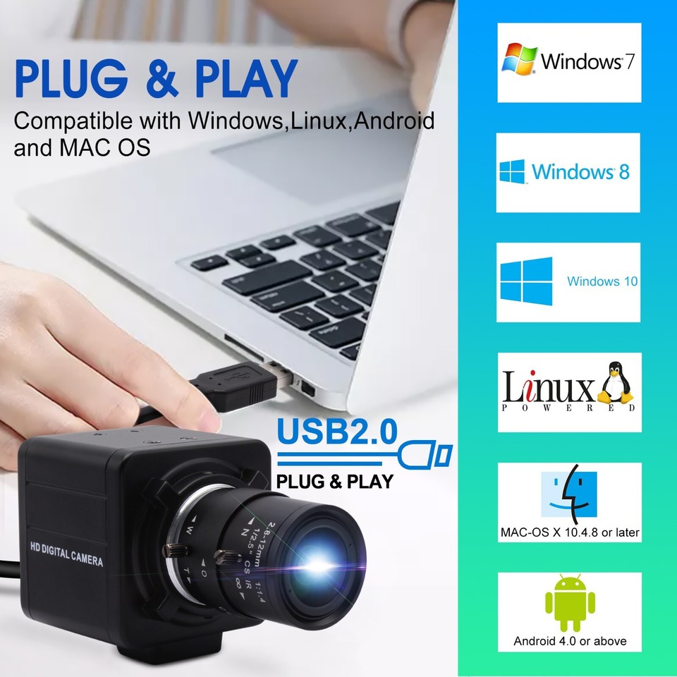 ELP 4K Webcam High Speed 30fps Ultra HD USB Camera With 2.8-12mm ...