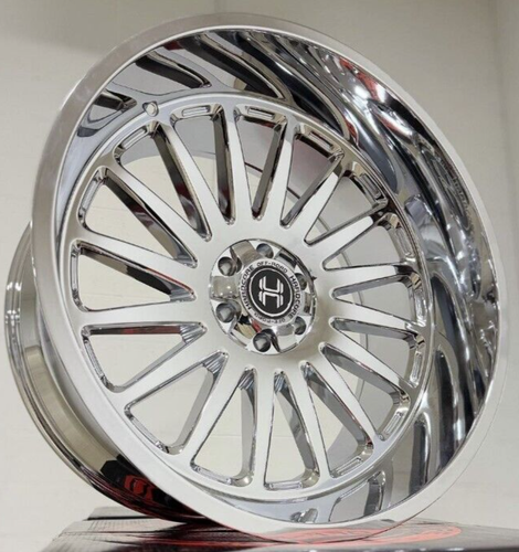 4 NEW 24x12 Hardcore HC105 Wheels -44 Chrome 6x5.5 Chevy 6x139.7 GMC ...