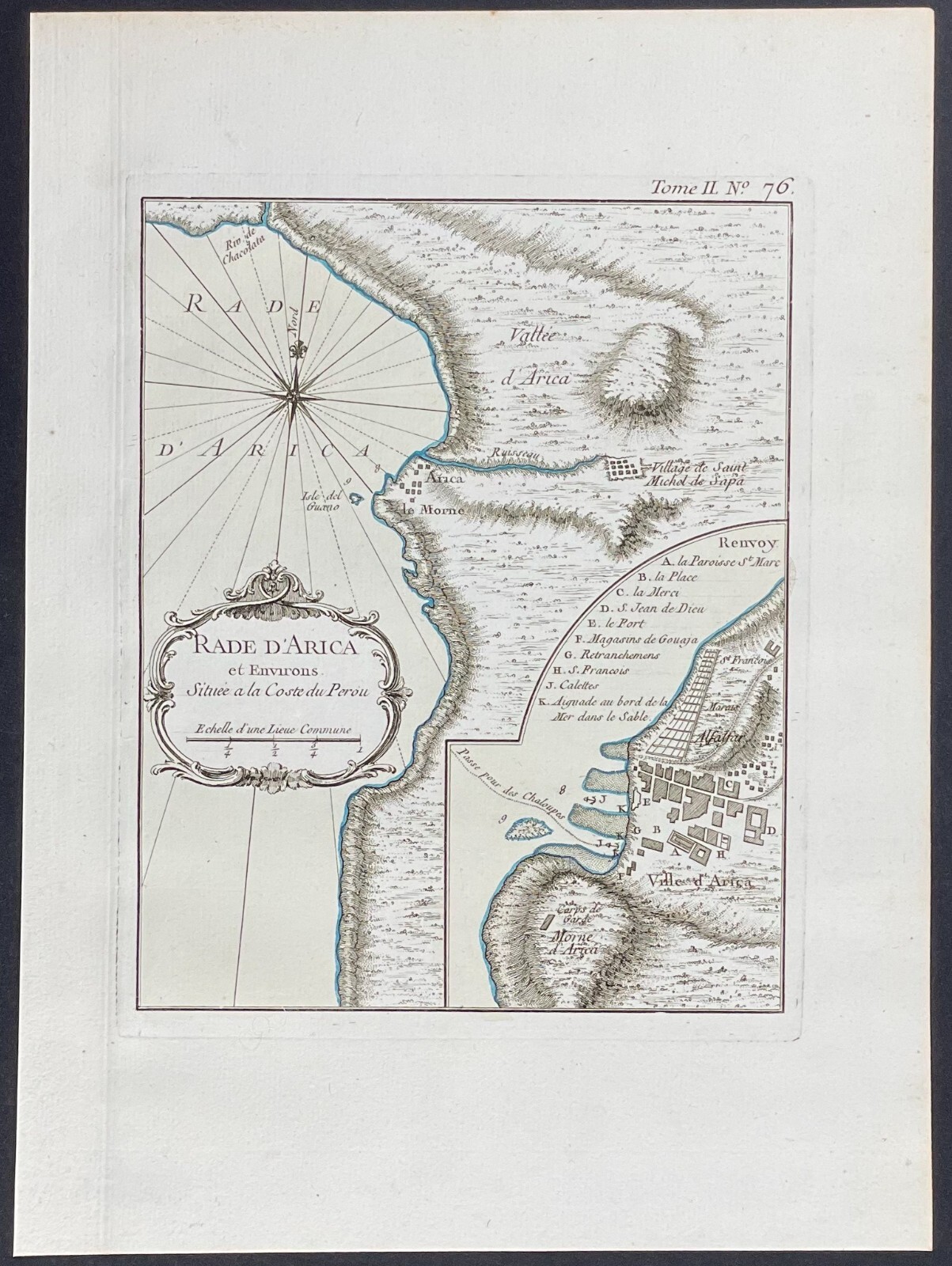 Bellin - Map of Arica, Peru - 1764 Le Petit Atlas Maritime | eBay