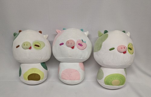 Mewaii Mushroom Cow Family Soft Plush Set of 3 Avocado Peach Lime 8" | eBay