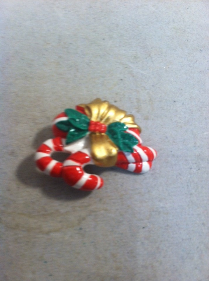 Vintage Candy Cane Pin/ Brooch wreath with ribbons | eBay