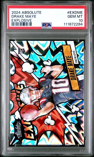 2024 Panini Absolute Drake Maye Explosive Rookie RC #EXDME PSA 10 GEM ...