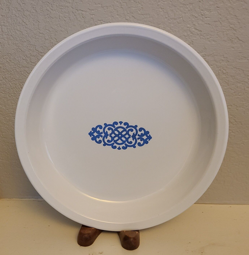 P-309 Corning Ware PIE PLATE 9" x 1-1/4" Blue Macrame Shell Oil Promo ...
