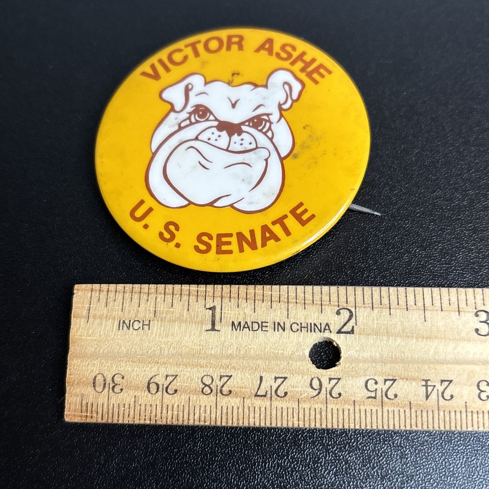 2.25" Ashe Yellow, Brown & White Tennessee U.S. Senate Pin back Button ...