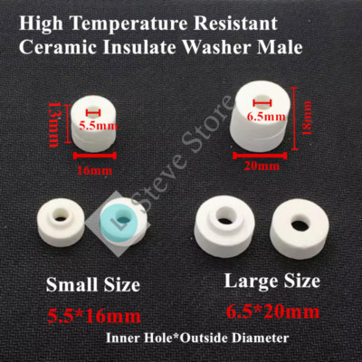 50Pair 5.5/6.5 ID High Temperature Resistant Ceramic Insulate Washer ...