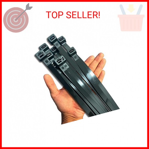 Black Zip Ties Heavy Duty 20 Inch Outdoor, 250lb Extra Large Cable Tie ...