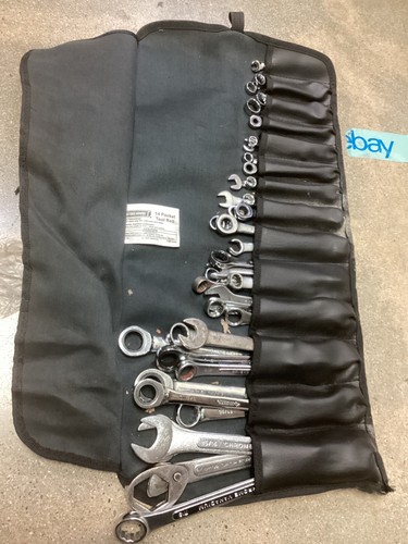 Roll Up Tools Storage Bag 14-Pocket Spanner Wrench Organizer Pouch | eBay