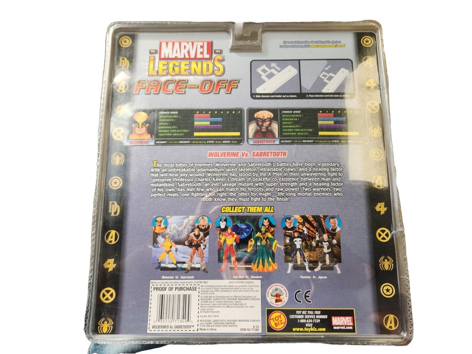 Marvel Legends Face-Off Wolverine vs Sabertooth Action Figures Toy Biz ...