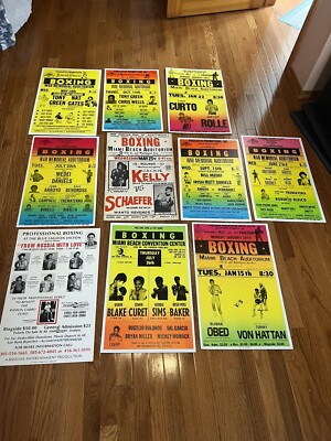Mint Dealer Lot Of 10 Vintage Boxing Posters From 1960s, 1970s Dundee ...