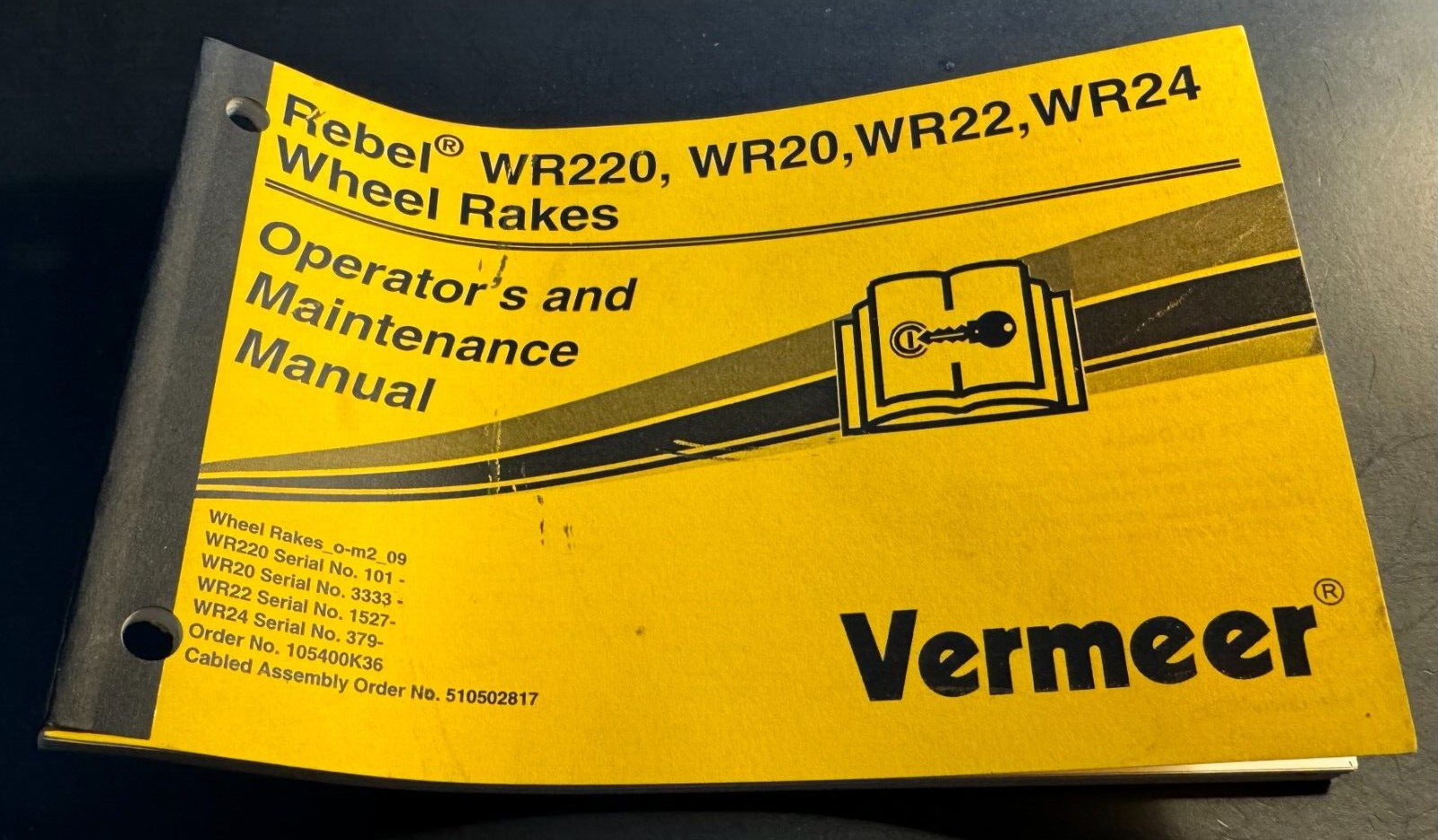 VERMEER REBEL WR220, WR20, WR22, WR24 WHEEL RAKES OPERATORS MANUAL (913 ...