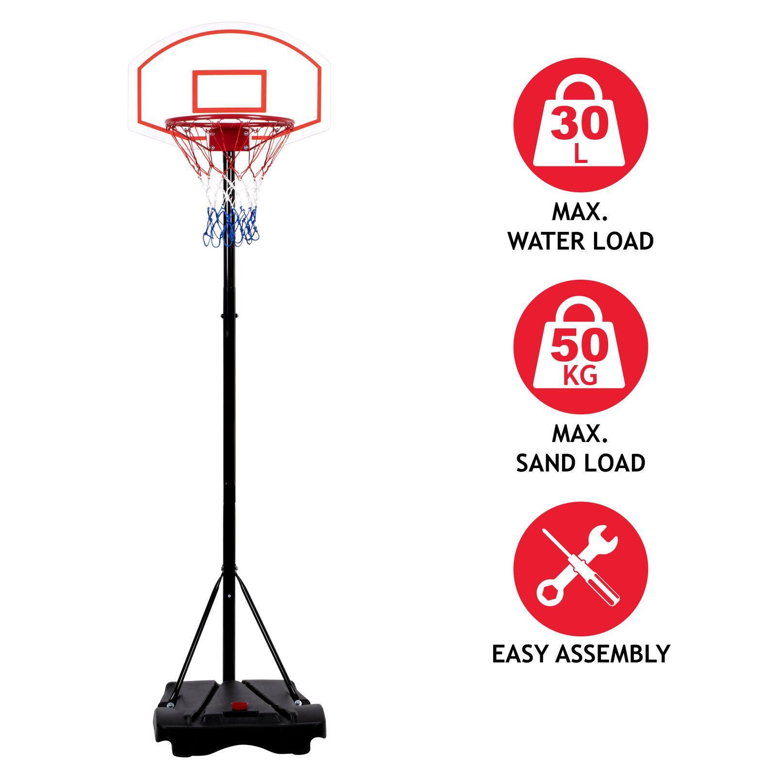 Portable Kids Basketball Hoop Net Backboard Adjustable 165-205cm Stand ...