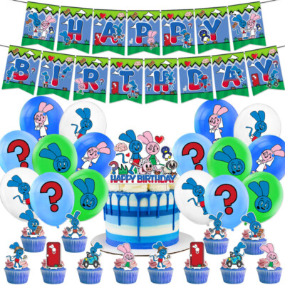 30Pcs Riggy the Rabbit Monkey Backdrop Balloons Birthday Party ...