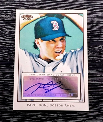 JONATHAN PAPELBON RED SOX SIGNED AUTOGRAPHED 2009 TOPPS T-206 CARD NFA ...