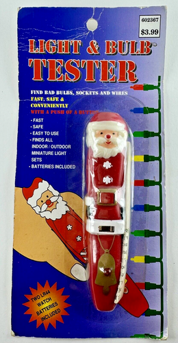 Vintage Christmas Figural Santa Claus LIGHT & BULB TESTER for String ...