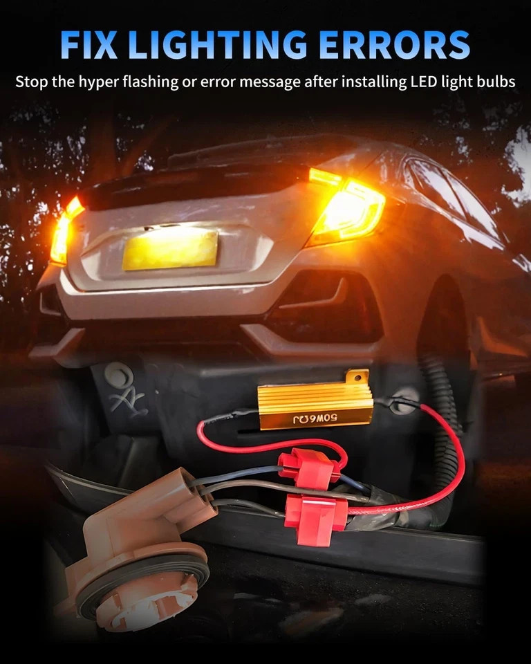 4Pcs 50W 6Ohm Load Resistors for LED Bulb Hyper Flash/Error Code Fix | eBay