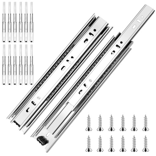 22 inch Ball Bearing Drawer Slides 6 Pairs (12pcs) - 100LB Capacity ...