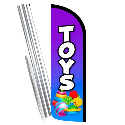 TOYS Premium Windless Feather Flag Bundle (Complete Kit) OR Optional ...