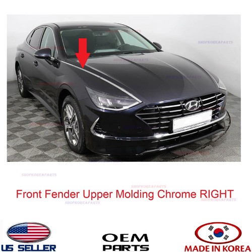 Genuine Front Fender Upper Molding Chrome RIGHT Passenger ⭐OEM⭐ Sonata ...