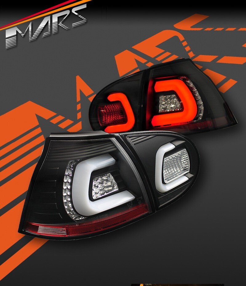 Black 3D Full LED Tail lights for VolksWagen VW Golf V 03-08 GTI GT R32 ...