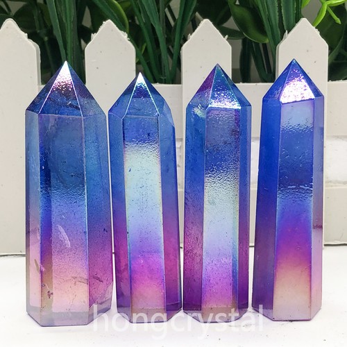 40g/1pc Natural Titanium Rainbow Quartz Obelisk Wand Crystal Tower ...