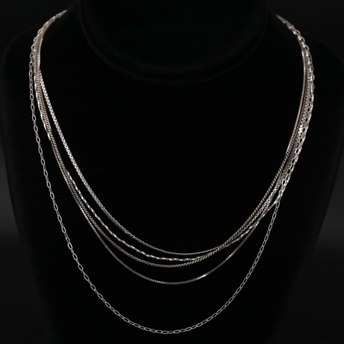 Sterling Silver - Lot of 5 Assorted Cable Box Boston Link Chain ...